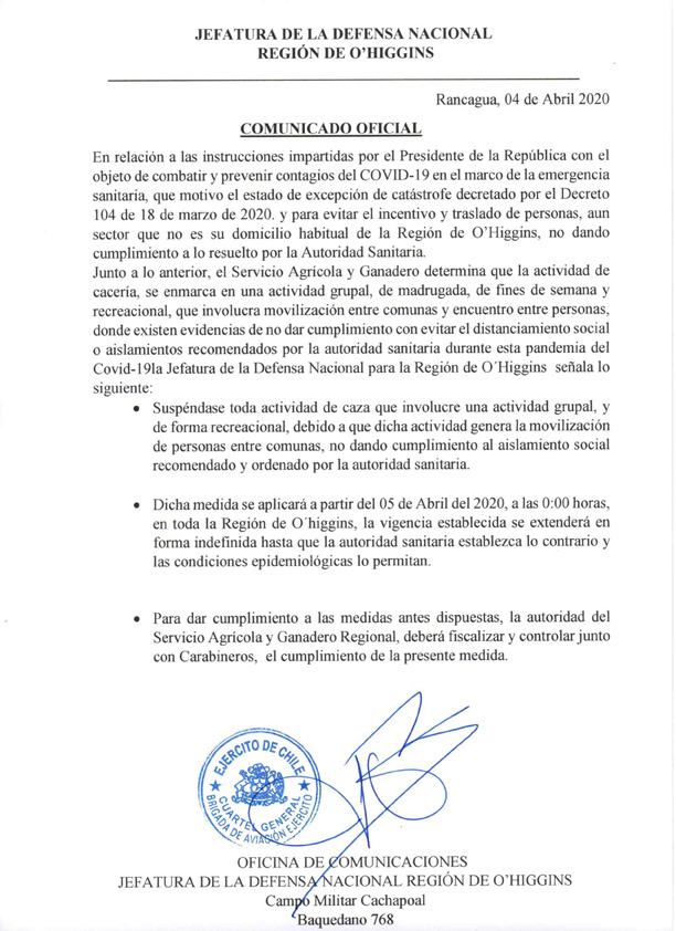 COMUNICADO OFICIAL