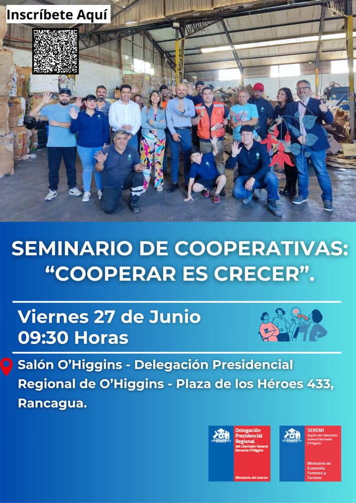 SEREMI de Economía invita a seminario de cooperativas: “Cooperar es Crecer”
